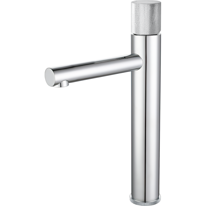 Grifo de lavabo alto monomando caño recto maneta luxury cromado